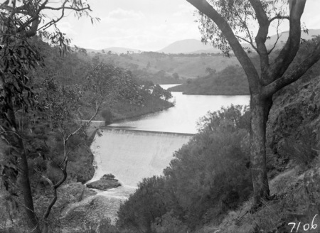 Cotter Dam spillway and stilling pond. · NAA A3560, 7106 · Mildenhall’s ...
