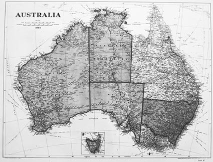 Photo of a map of Australia · NAA A3560, 7150 · Mildenhall’s Canberra